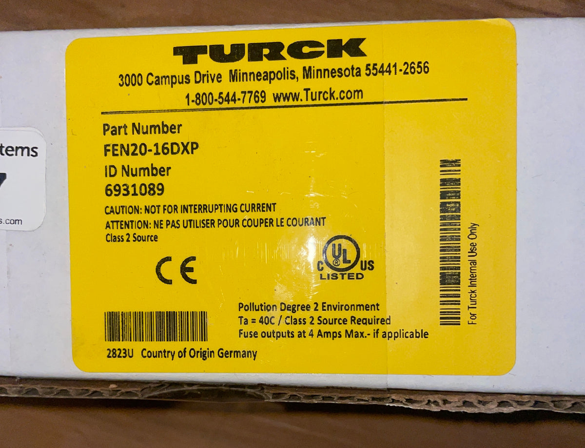 TURCK FEN20-16DXP Multi protocol Integrated Ethernet Switch, I/O Modul ...